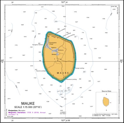 Mauke Map by Land Information New Zealand | Avenza Maps