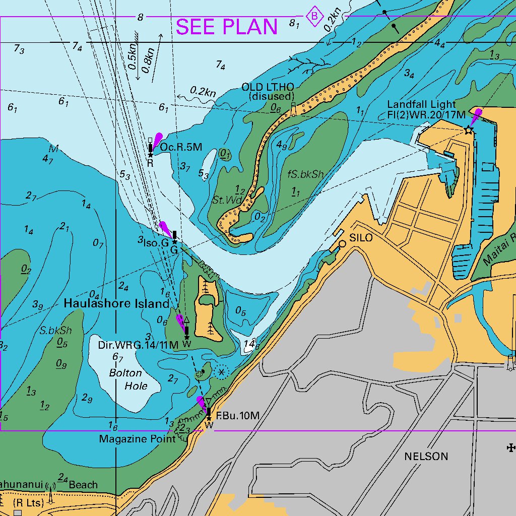 Nelson Harbour And Entrance Map by Land Information New Zealand ...