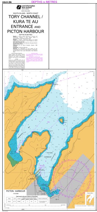 Picton Harbour Map by Land Information New Zealand | Avenza Maps