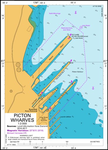 Picton Wharves Map by Land Information New Zealand | Avenza Maps
