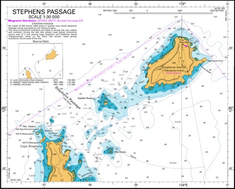 Stephens Passage Map by Land Information New Zealand | Avenza Maps