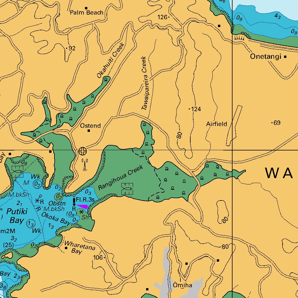 Tamaki Strait and Approaches including Waiheke Island Map by Land ...