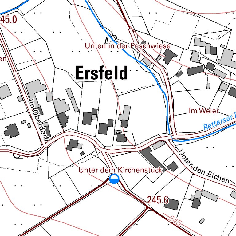 Ersfeld (1:5,000) Map by Landesamt fur Vermessung und ...