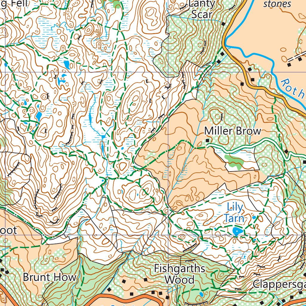 Ambleside and surrounding fells Map by Laser Mountain Maps | Avenza Maps