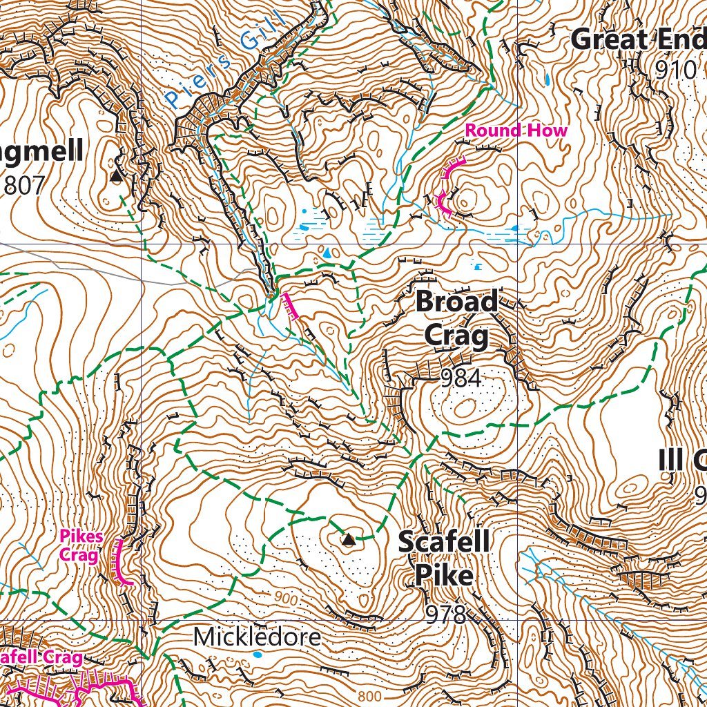 Scafell Pike and the central fells Map by Laser Mountain Maps | Avenza Maps