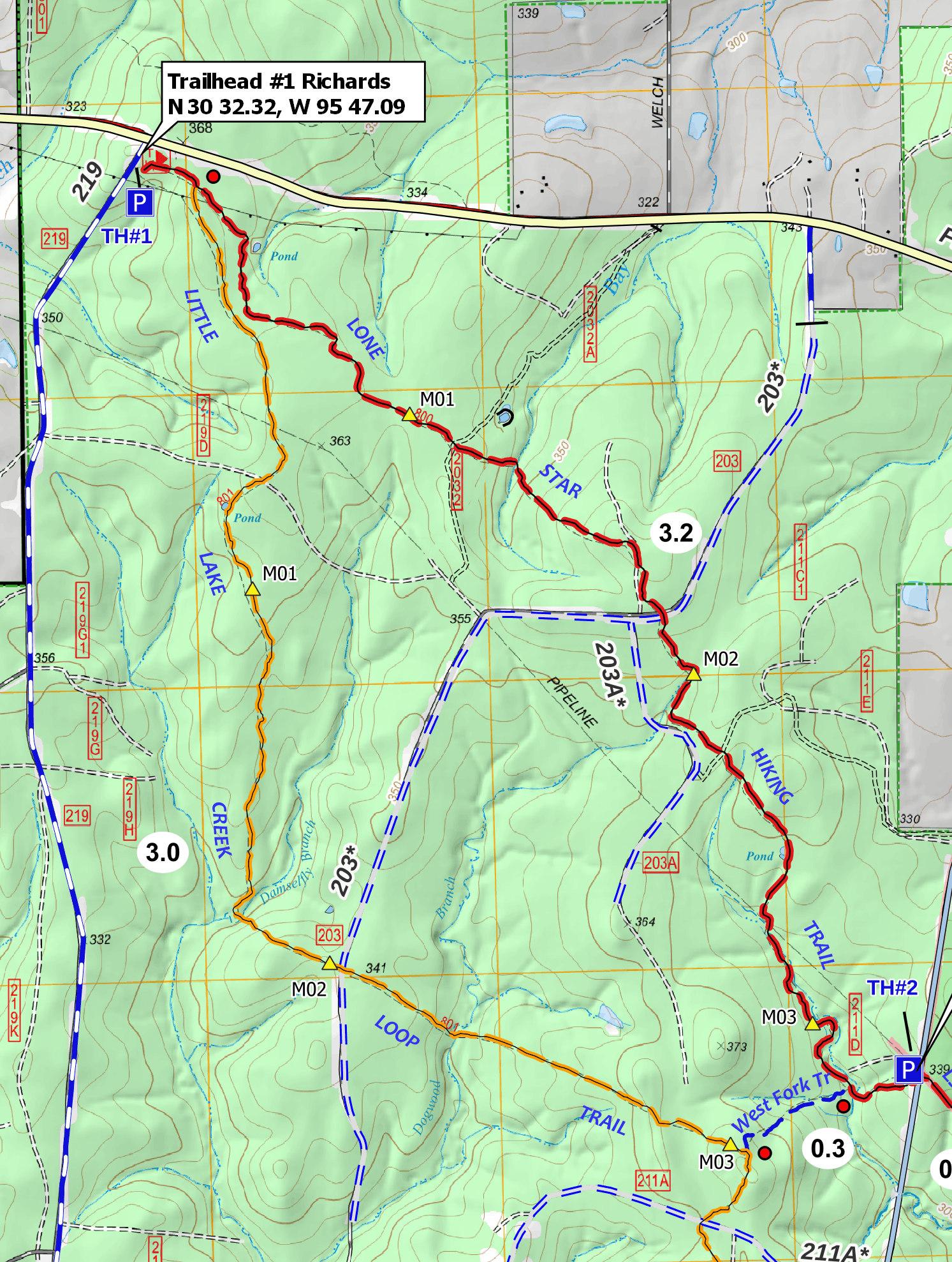 Lone Star Hiking Trail Bundle Map by Lone Star Hiking Trail Club ...