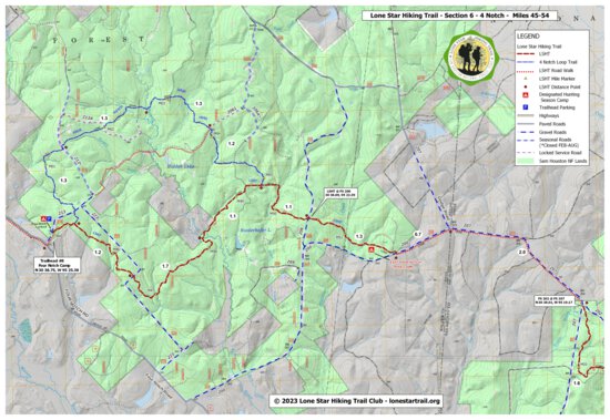 LSHT Map 06 Four Notch by Lone Star Hiking Trail Club | Avenza Maps