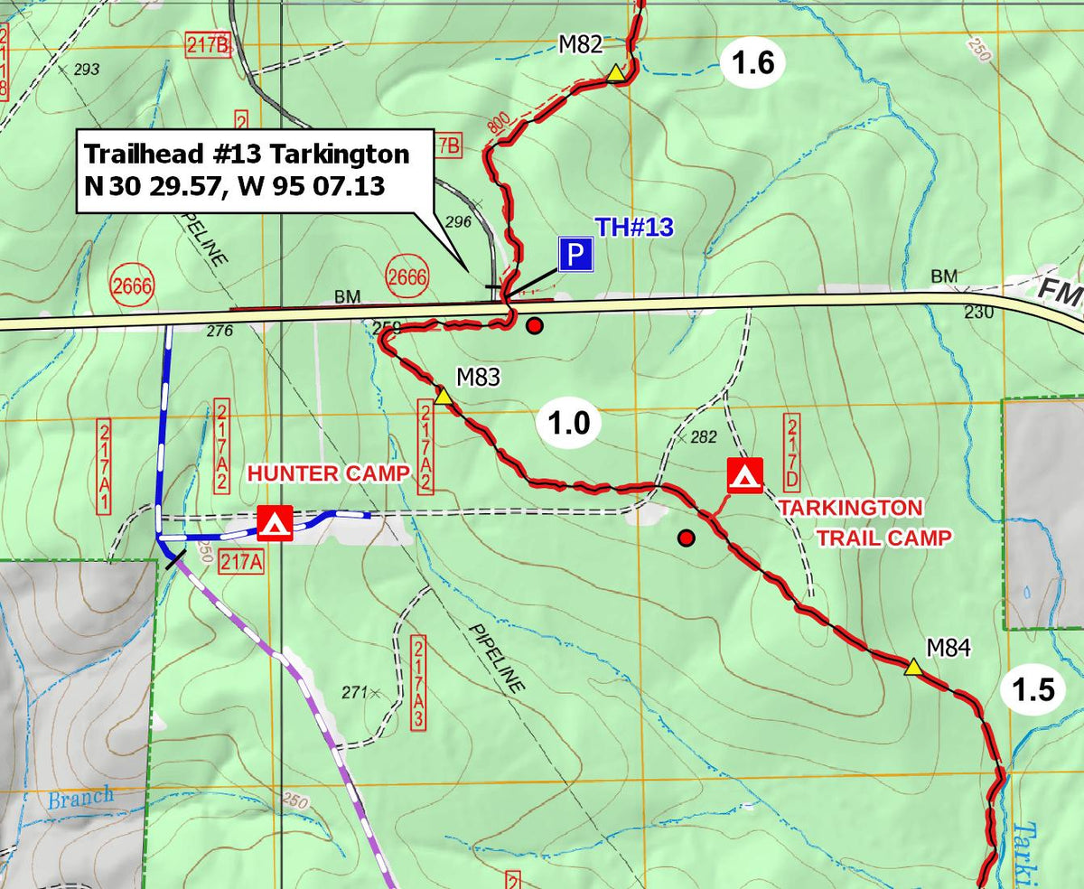 LSHT Map 10 Tarkington by Lone Star Hiking Trail Club | Avenza Maps