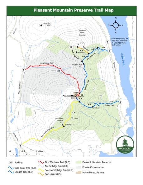 Pleasant Mountain Preserve Map by Loon Echo Land Trust | Avenza Maps