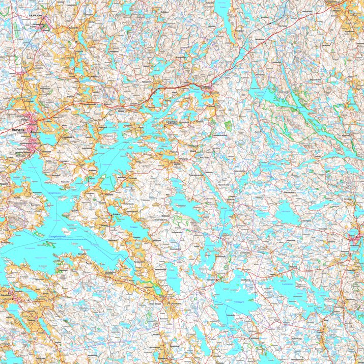 Orivesi 1:100 000 (M42R) Map by MaanMittausLaitos | Avenza Maps