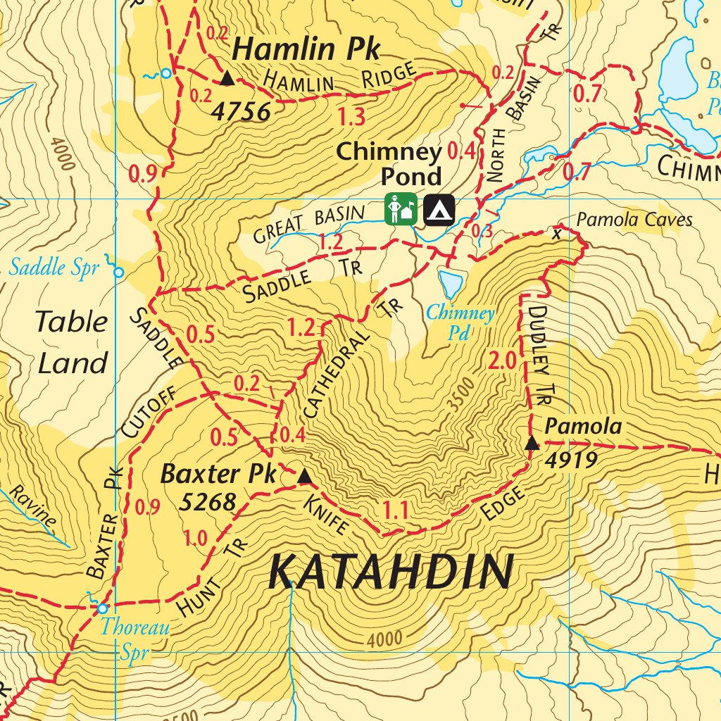 Katahdin Baxter State Park 2024 Map by Map Adventures LLC | Avenza Maps