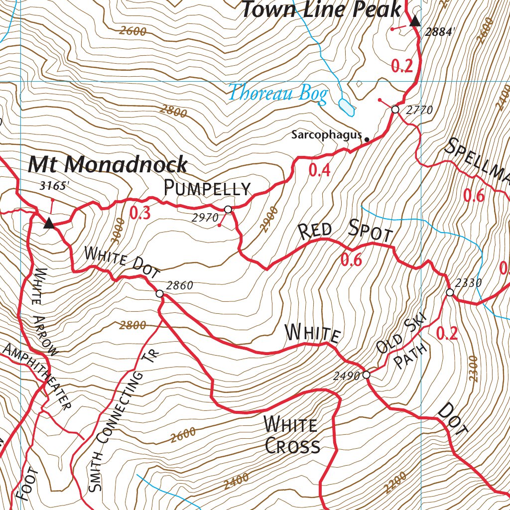 Mount Monadnock 2022 New Hampshire Map by Map Adventures LLC | Avenza Maps