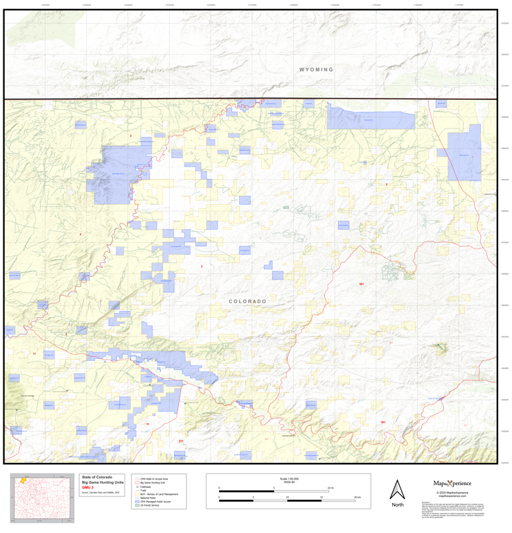2025 Colorado Hunt Map – GMU 03 by Map the Xperience | Avenza Maps