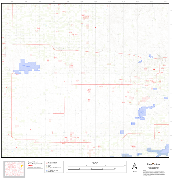2025 Colorado Hunt Map – GMU 101 by Map the Xperience | Avenza Maps