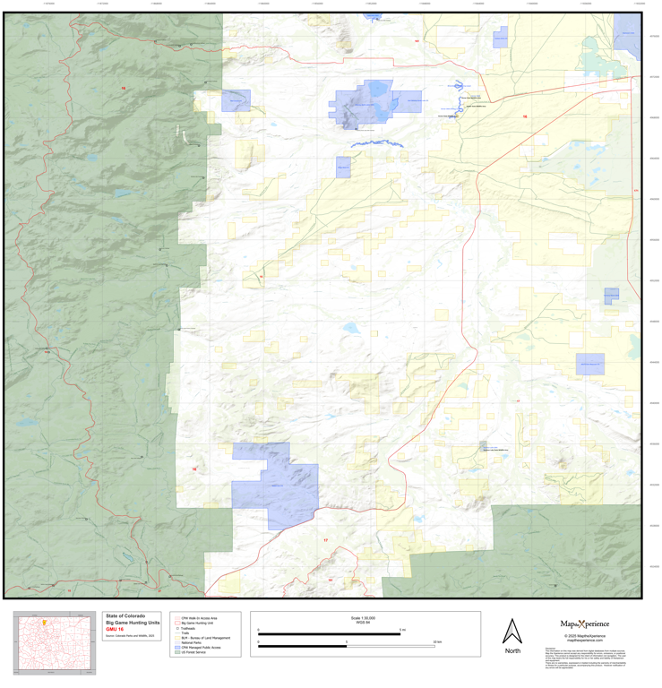 2025 Colorado Hunt Map – GMU 16 by Map the Xperience | Avenza Maps