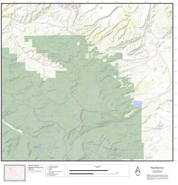 2025 Colorado Hunt Map – GMU 231 by Map the Xperience | Avenza Maps