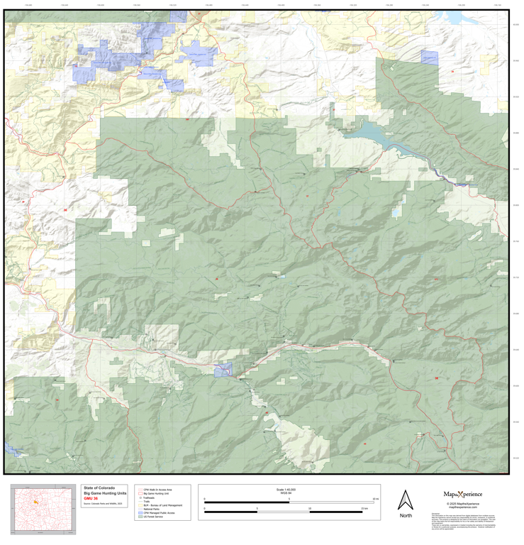 2025 Colorado Hunt Map – GMU 36 by Map the Xperience | Avenza Maps