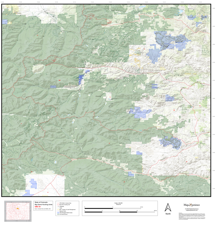 2025 Colorado Hunt Map – GMU 39 by Map the Xperience | Avenza Maps