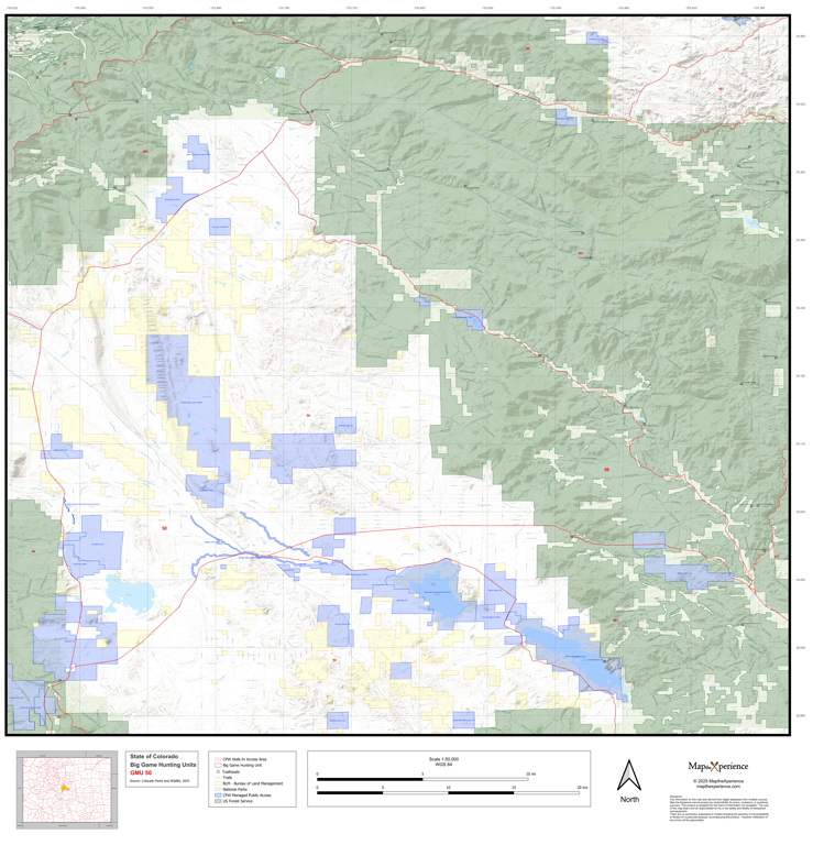 2025 Colorado Hunt Map – GMU 50 by Map the Xperience | Avenza Maps