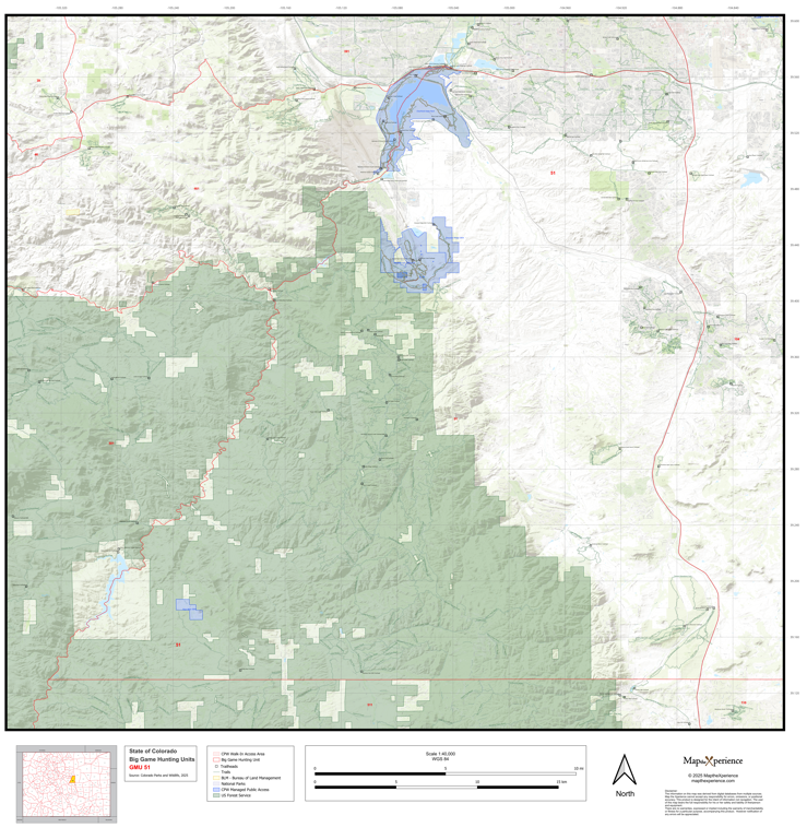 2025 Colorado Hunt Map – GMU 51 by Map the Xperience | Avenza Maps