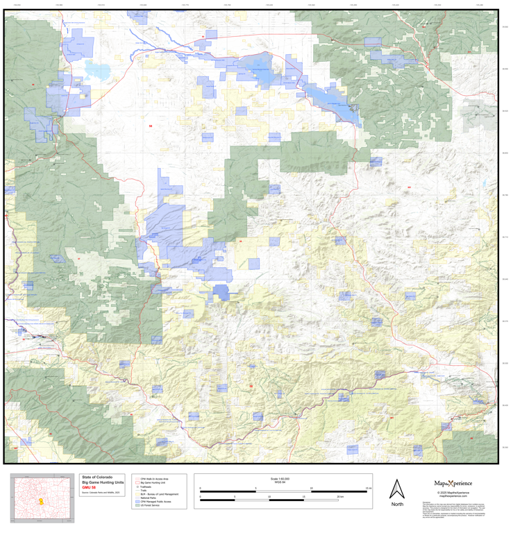 2025 Colorado Hunt Map – GMU 58 by Map the Xperience | Avenza Maps