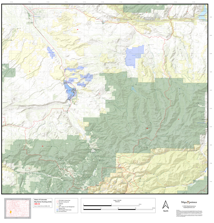 2025 Colorado Hunt Map – GMU 65 by Map the Xperience | Avenza Maps