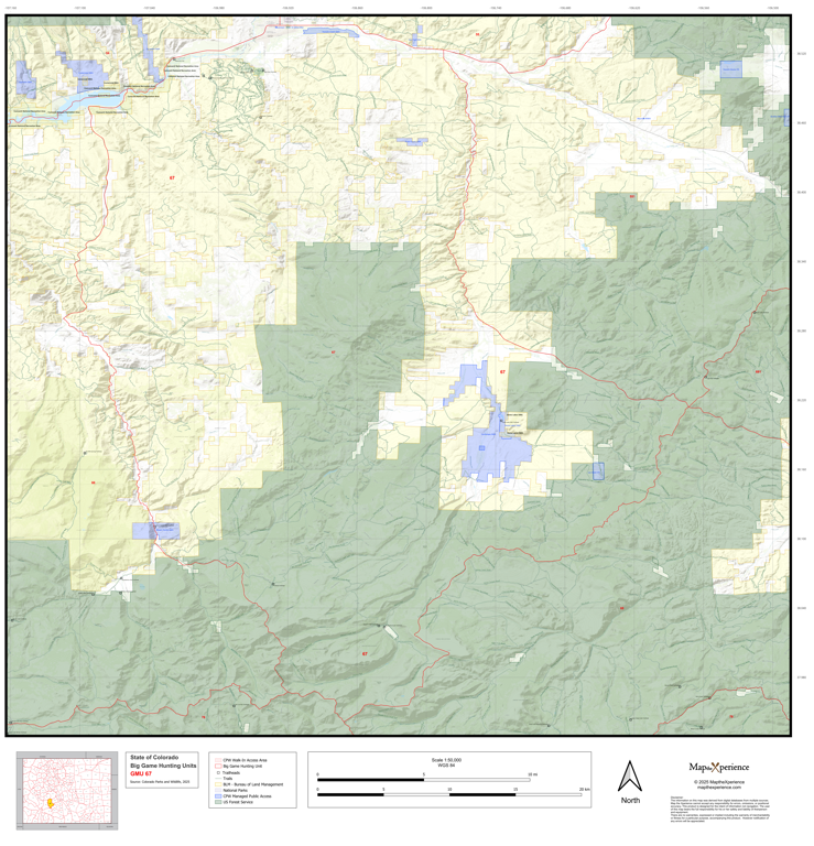 2025 Colorado Hunt Map – GMU 67 by Map the Xperience | Avenza Maps