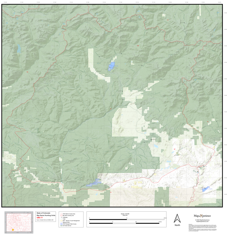2025 Colorado Hunt Map – GMU 77 by Map the Xperience | Avenza Maps