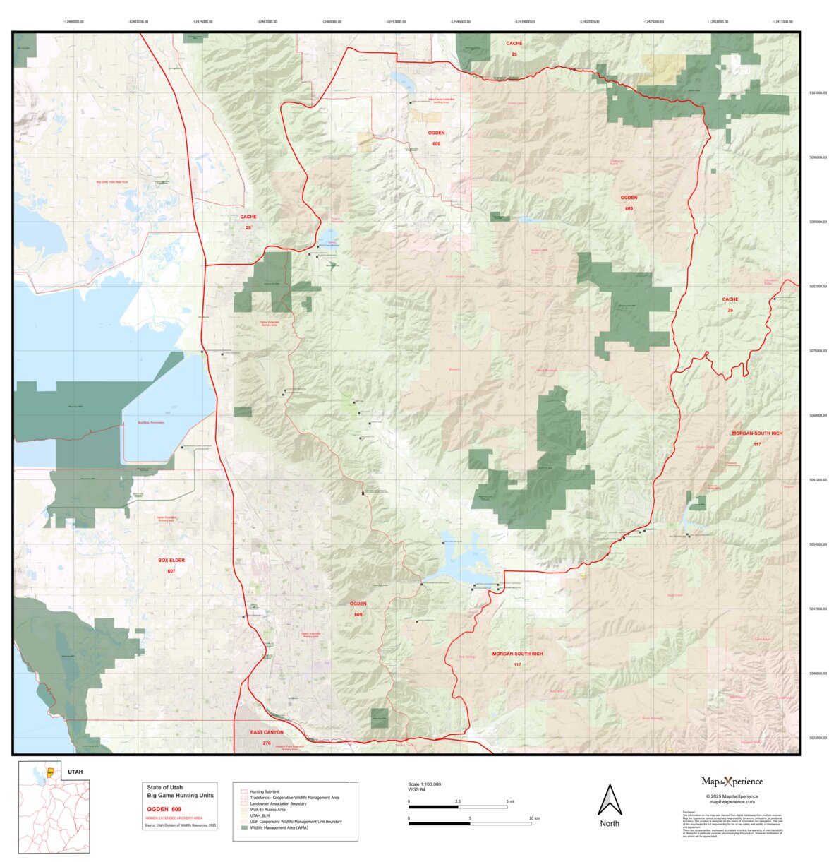 2025 Utah Big Game Hunt - Unit 609 Ogden Map by Map the Xperience ...