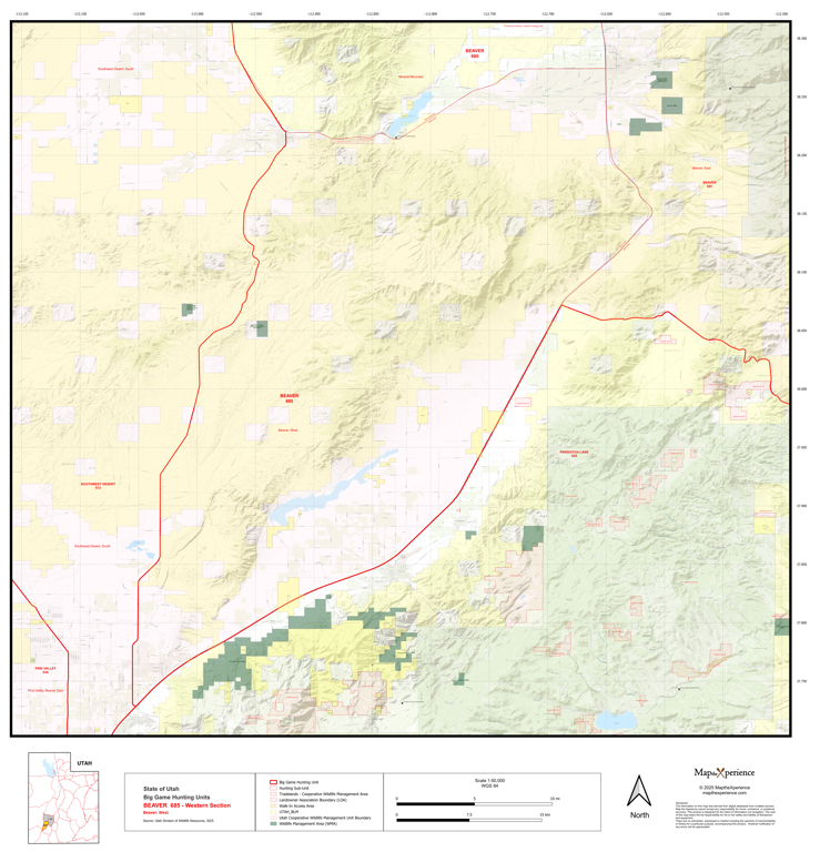 2025 Utah Hunt Map - Beaver Unit (West) by Map the Xperience | Avenza Maps