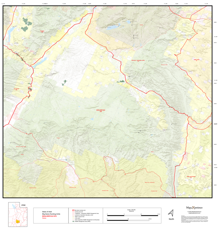 2025 Utah Hunt Map - Boulder Unit by Map the Xperience | Avenza Maps