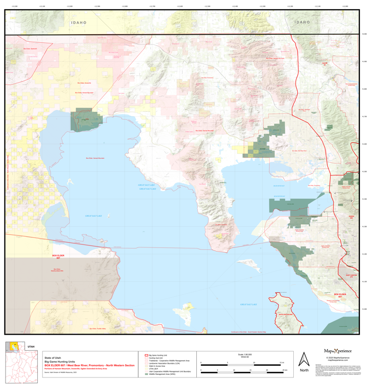 2025 Utah Hunt Map Box Elder / Promontory, North East by Map the ...