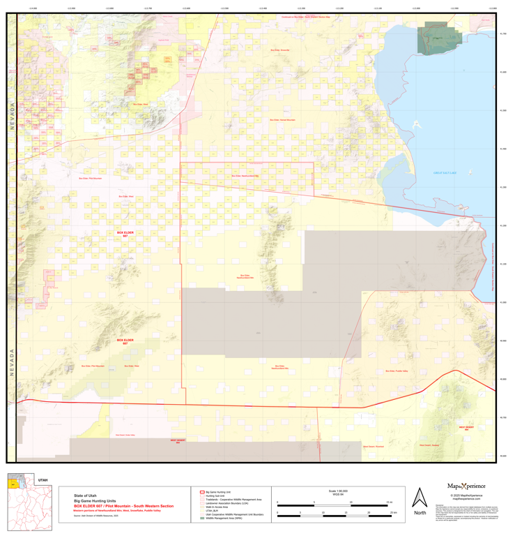 2025 Utah Hunt Map - Box Elder / PuddleValley, South West by Map the ...