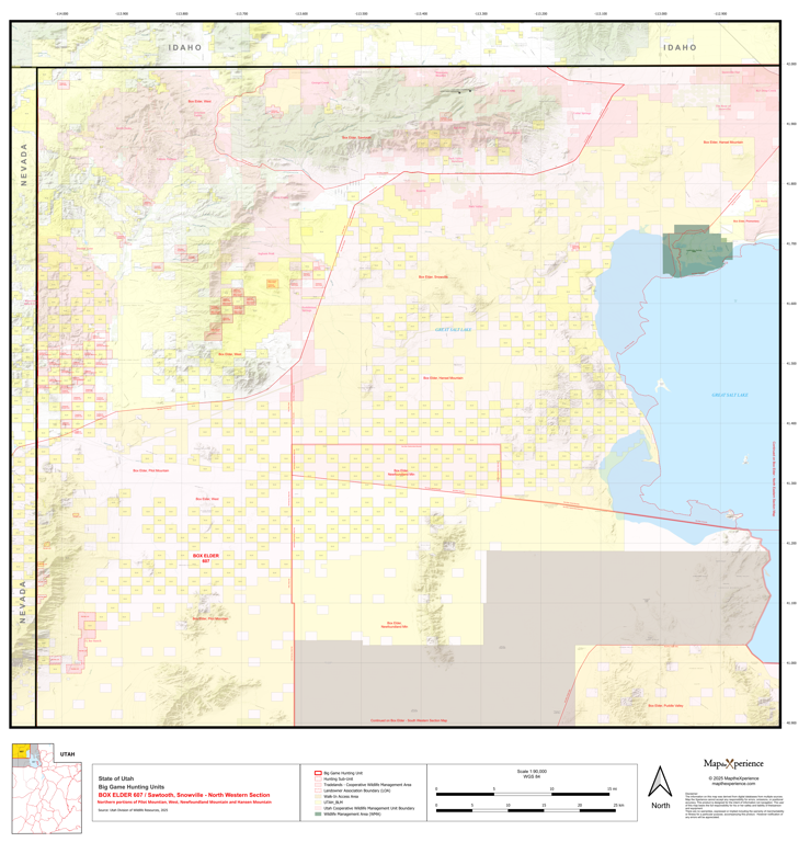 2025 Utah Hunt Map - Box Elder / Sawtooth Unit, North West by Map the ...