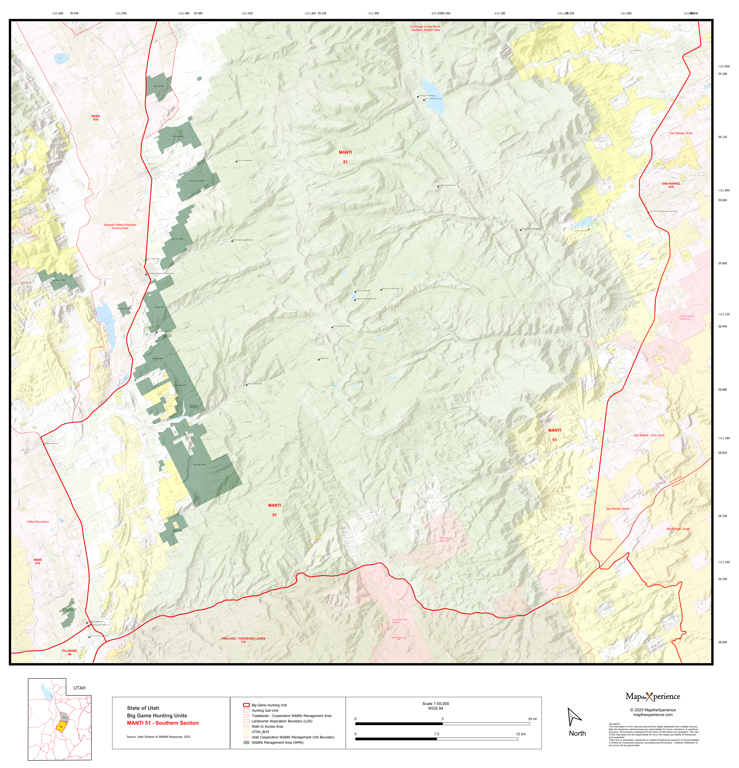 2025 Utah Hunt Map – Manti Unit (South) by Map the Xperience | Avenza Maps