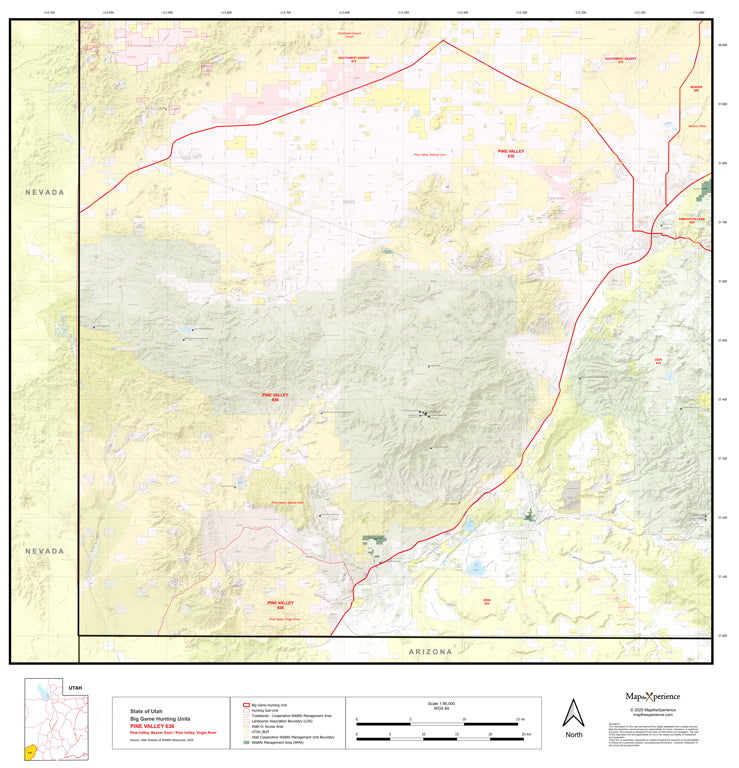 2025 Utah Hunt Map – Pine Valley Unit by Map the Xperience | Avenza Maps