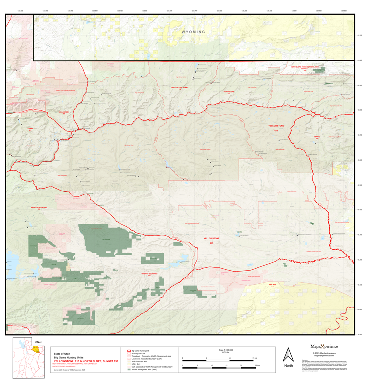 2025 Utah Hunt Map - Yellowstone Unit by Map the Xperience | Avenza Maps