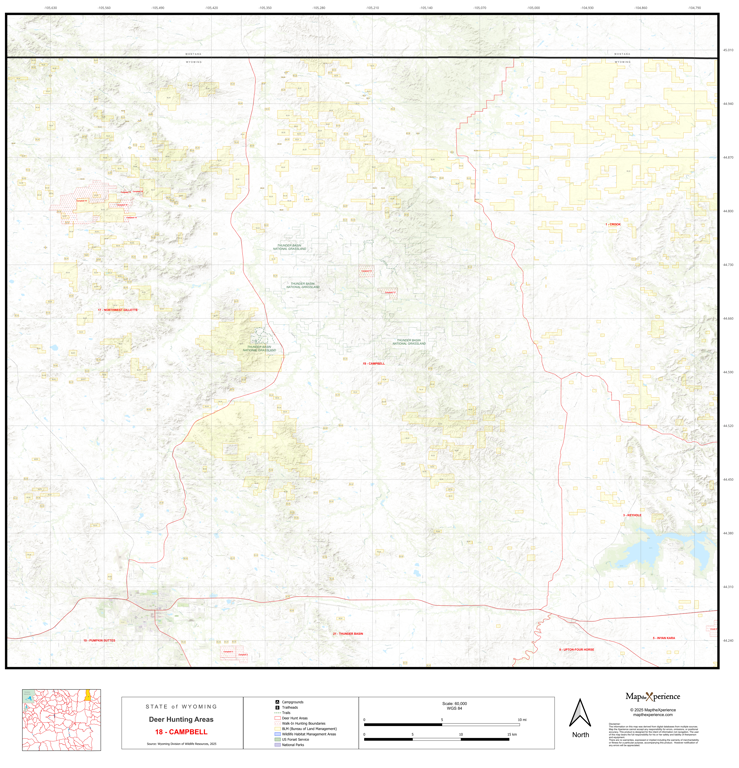 2025 Wyoming Deer Hunt Map – Deer Area 18 (Campbell) by Map the ...