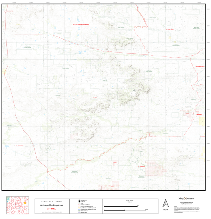 2025 Wyoming Hunt Map – Antelope Area 27 (Bill) by Map the Xperience ...