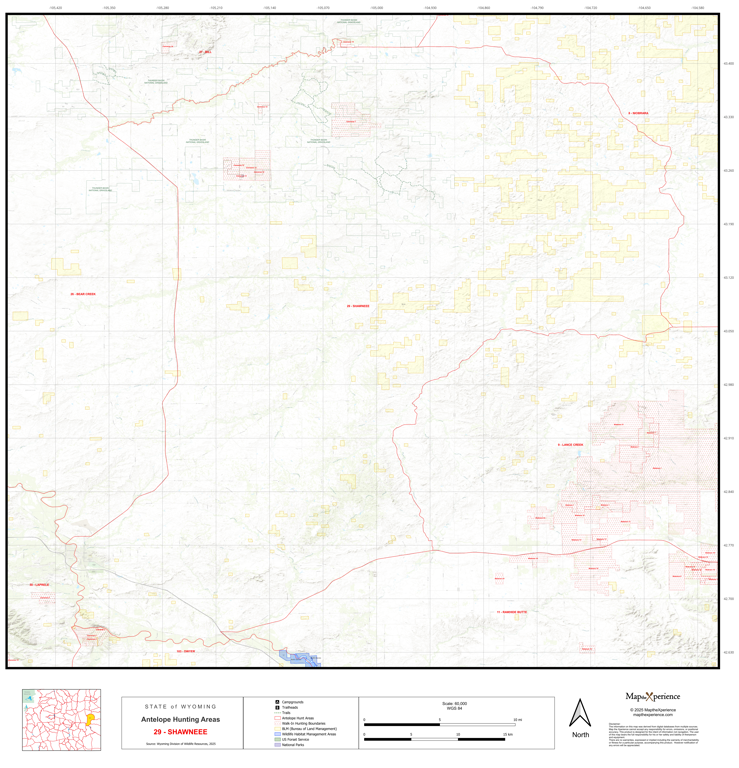 2025 Wyoming Hunt Map – Antelope Area 29 (Shawnee) by Map the Xperience ...