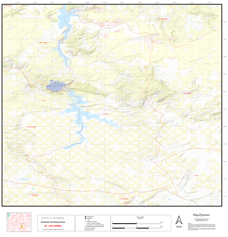 2025 Wyoming Hunt Map – Antelope Area 48 (Leo Hanna) by Map the ...