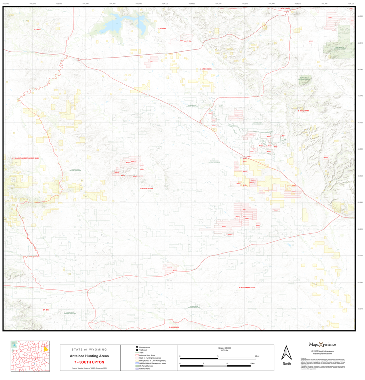 2025 Wyoming Hunt Map – Antelope Area 7 (South Upton) by Map the ...