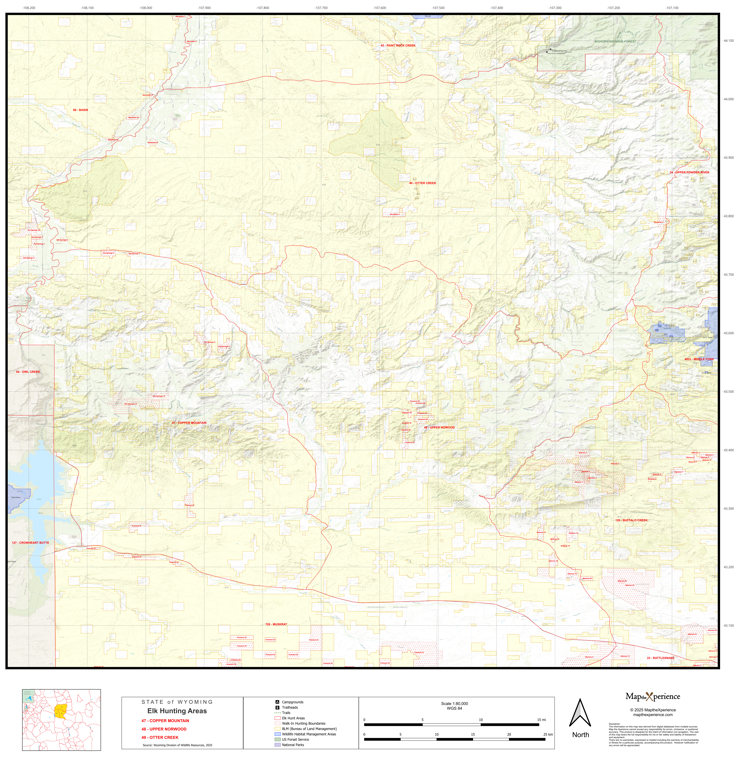 2025 Wyoming Hunt Map – Elk Area 49 by Map the Xperience | Avenza Maps