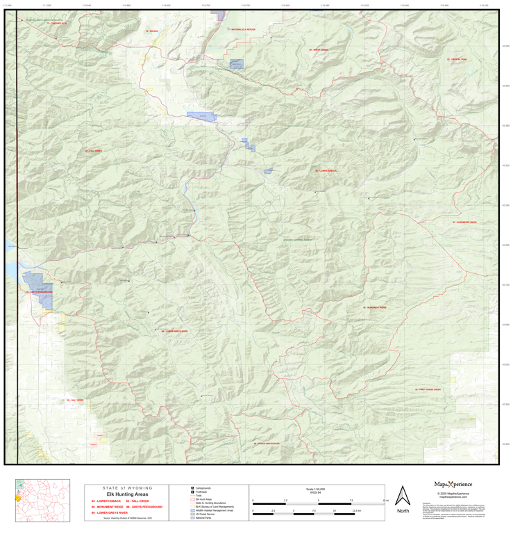2025 Wyoming Hunt Map – Elk Area 86 by Map the Xperience | Avenza Maps