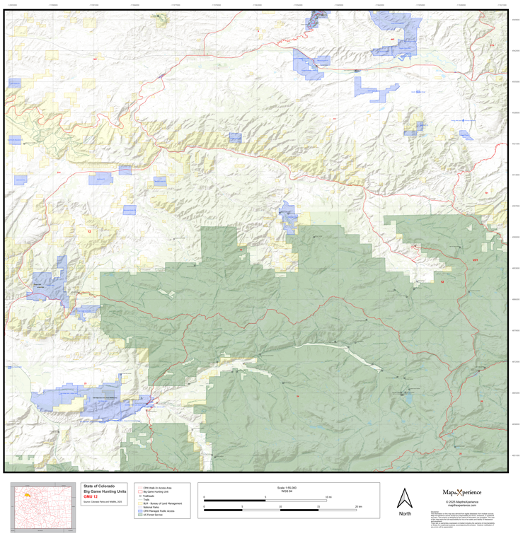2025 Colorado Hunt Map – GMU 12 by Map the Xperience | Avenza Maps