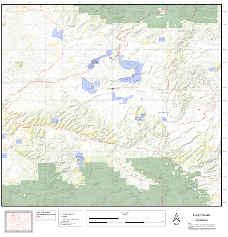 2025 Colorado Hunt Map – GMU 13 by Map the Xperience | Avenza Maps