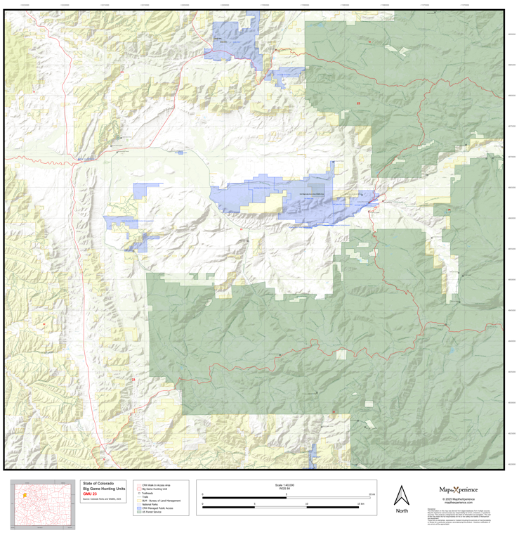 2025 Colorado Hunt Map – GMU 23 by Map the Xperience | Avenza Maps