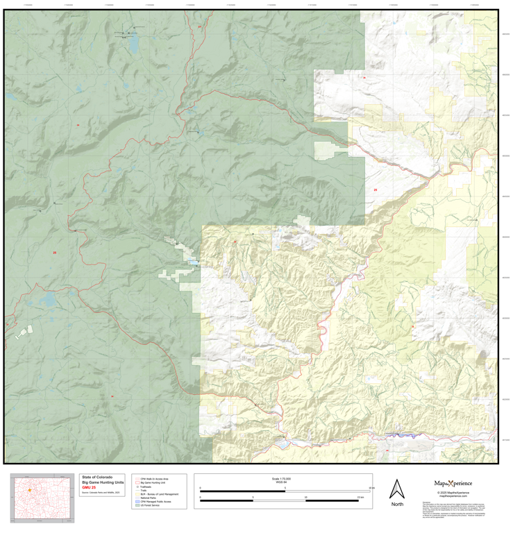 2025 Colorado Hunt Map – GMU 25 by Map the Xperience | Avenza Maps
