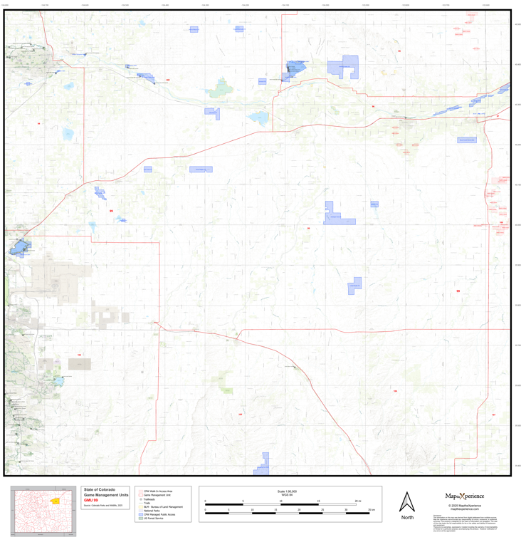 2025 Colorado Hunt Map – GMU 99 by Map the Xperience | Avenza Maps