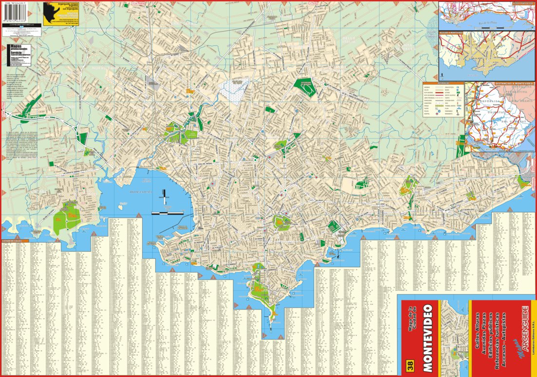 Mapa de la Ciudad de Montevideo Map by MAPAS ARGENGUIDE De Latinbaires ...